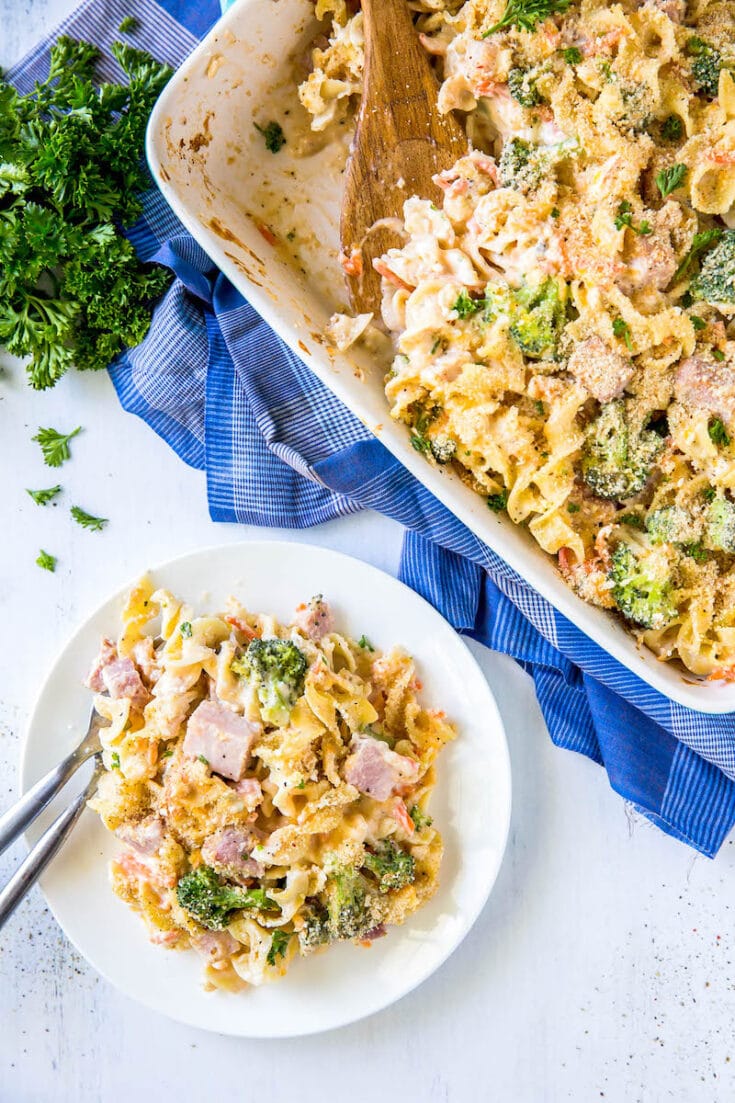 Easy & Creamy Ham Casserole Recipe l The Novice Chef