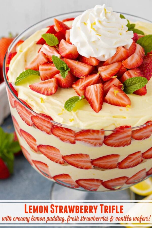 Lemon Strawberry Trifle Recipe | The Novice Chef