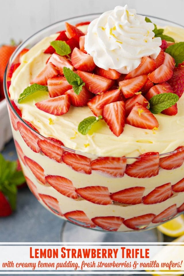 Lemon Strawberry Trifle Recipe | The Novice Chef