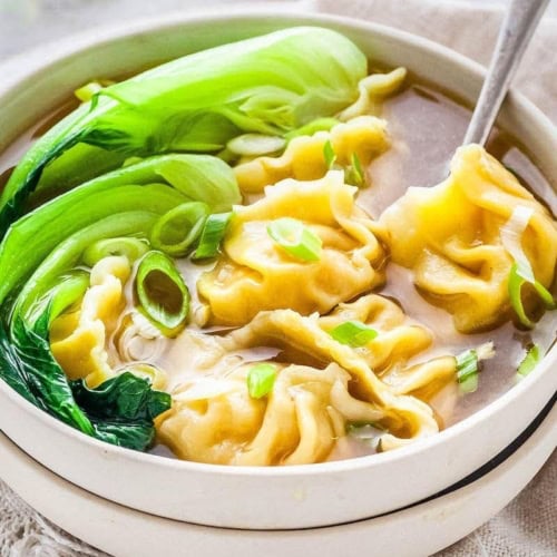 Homemade wonton soup store