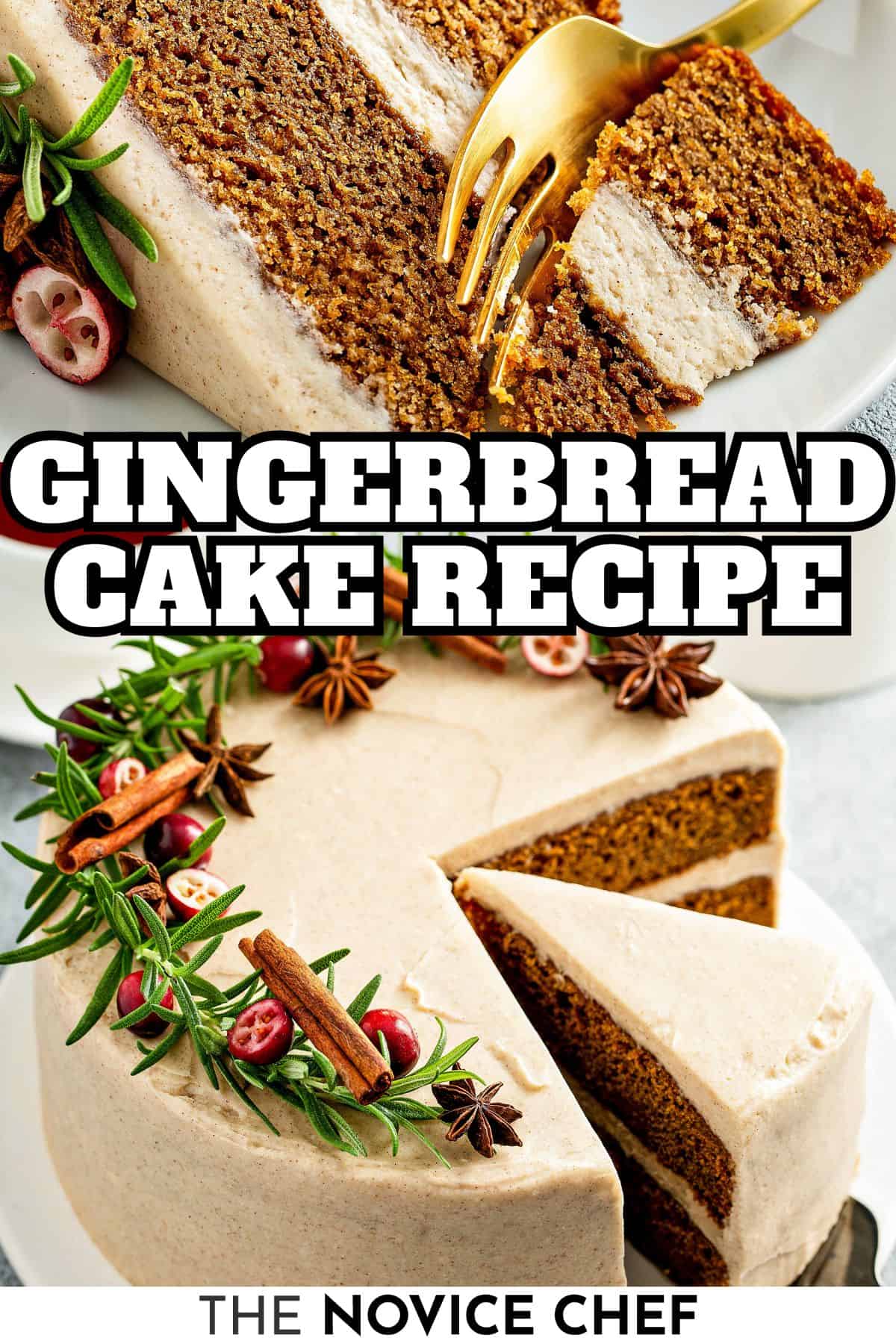 Gingerbread Cake Recipe with Cinnamon Cream Cheese Frosting!