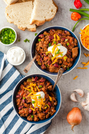 Chunky Chili Recipe with Ground Beef + Stew Beef | The Novice Chef