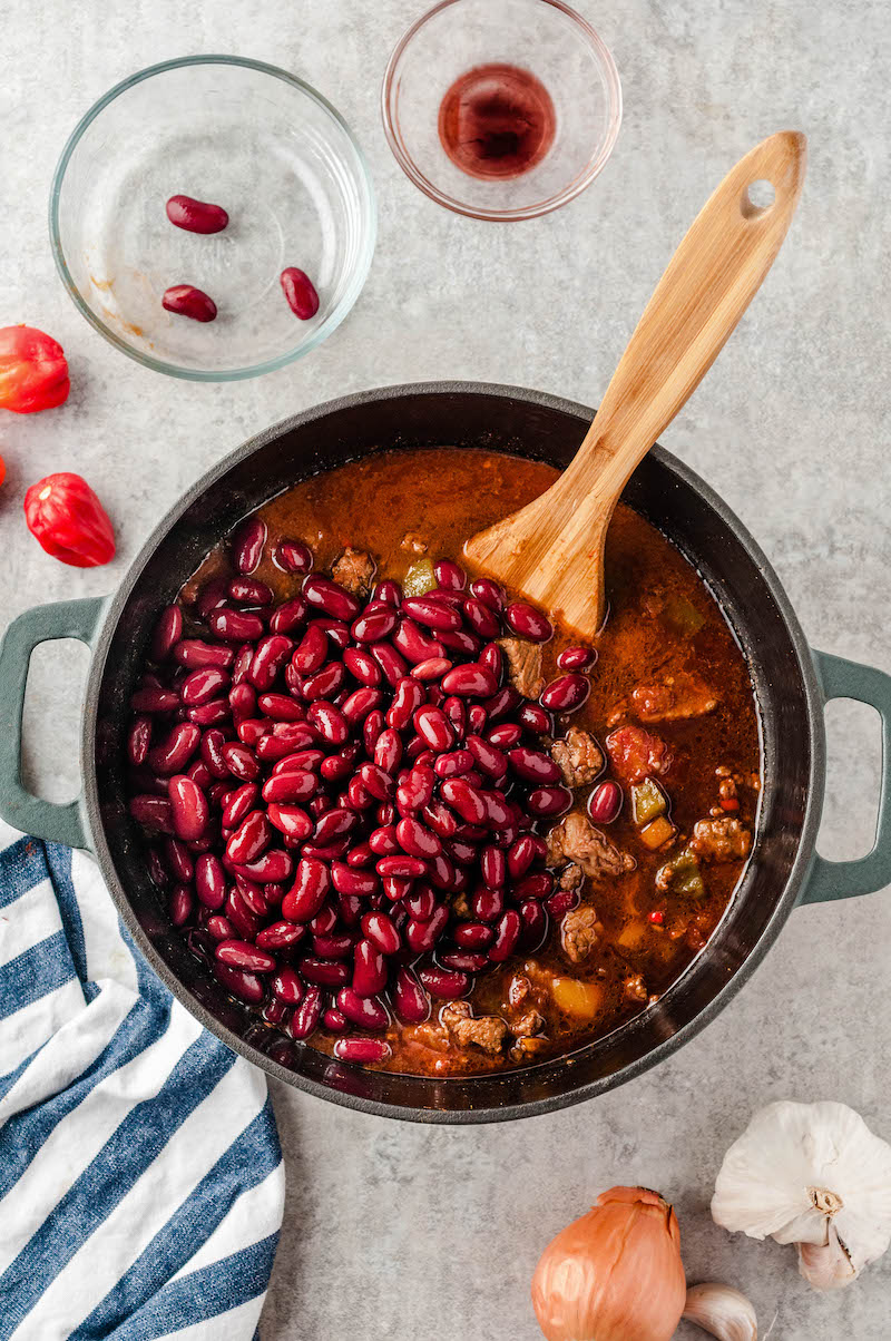 Chunky Chili Recipe with Ground Beef + Stew Beef | The Novice Chef
