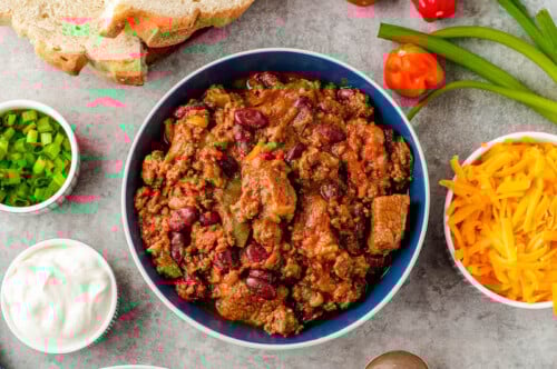 Chunky Chili Recipe with Ground Beef + Stew Beef | The Novice Chef