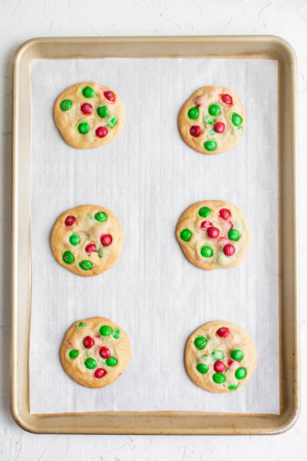 Red and Green M&M Christmas Cookies | The Novice Chef