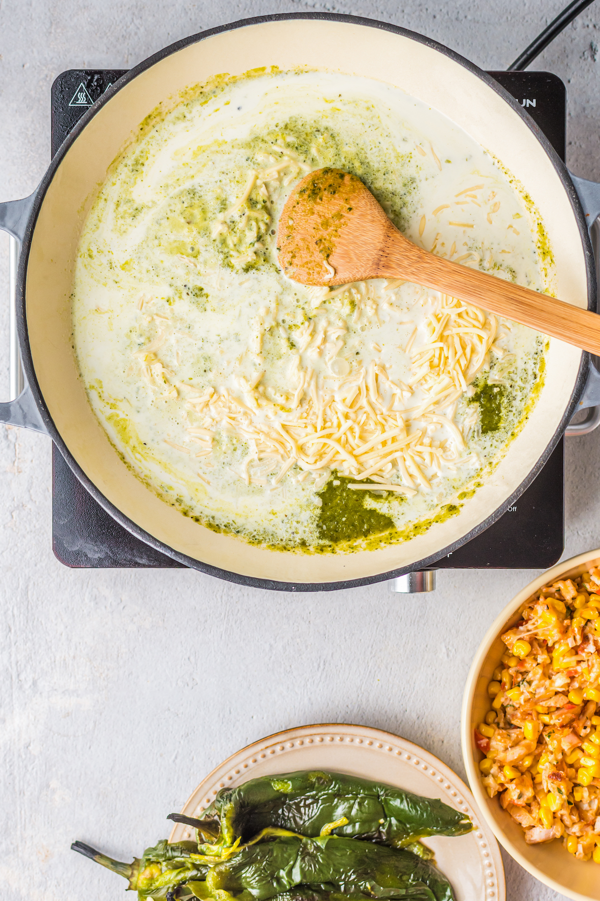 Chile Rellenos in Cream Sauce Recipe (Rajas Con Crema)