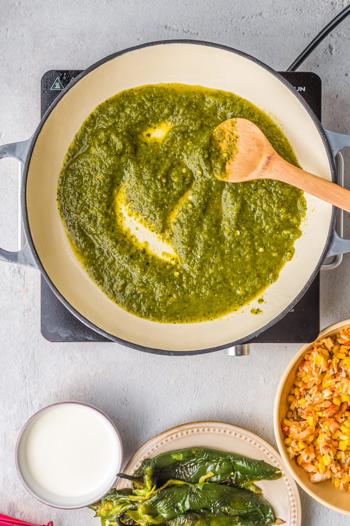 Chile Rellenos in Cream Sauce Recipe (Rajas Con Crema)