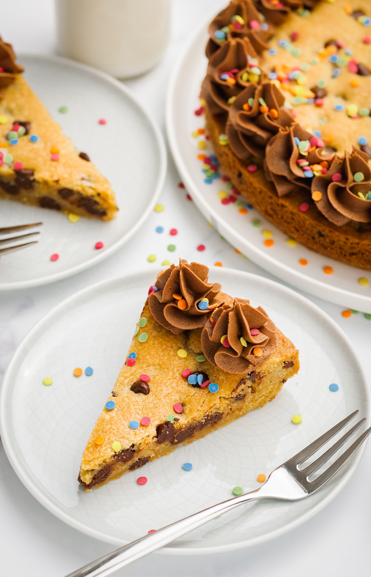 The BEST Chocolate Chip Cookie Cake | The Novice Chef