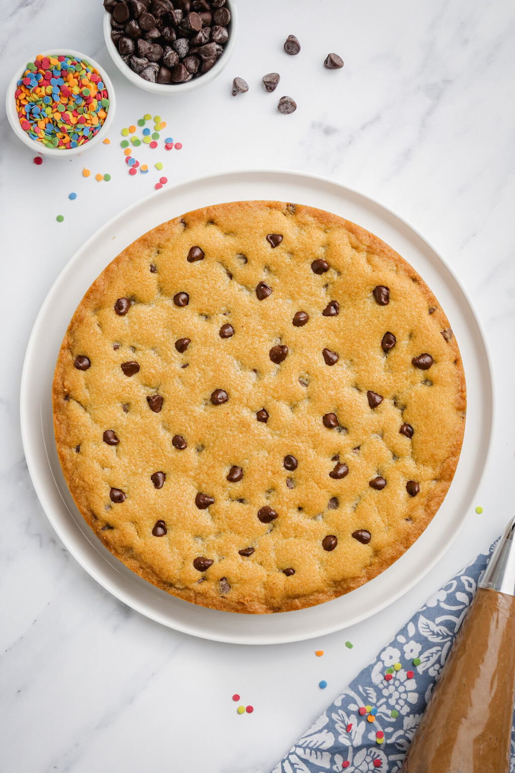 The BEST Chocolate Chip Cookie Cake | The Novice Chef