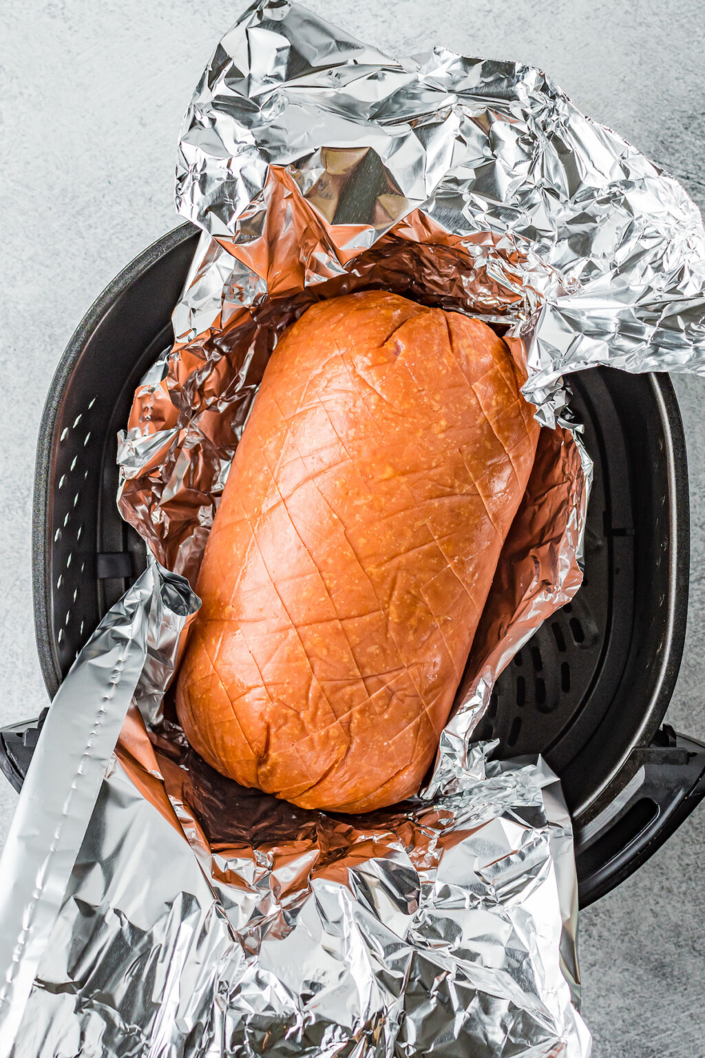 Air Fryer Ham with Pineapple and Brown Sugar Glaze | The Novice Chef