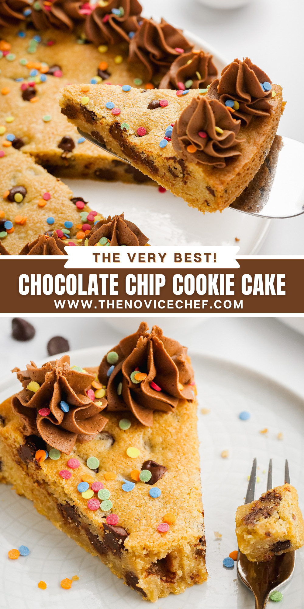 The BEST Chocolate Chip Cookie Cake | The Novice Chef