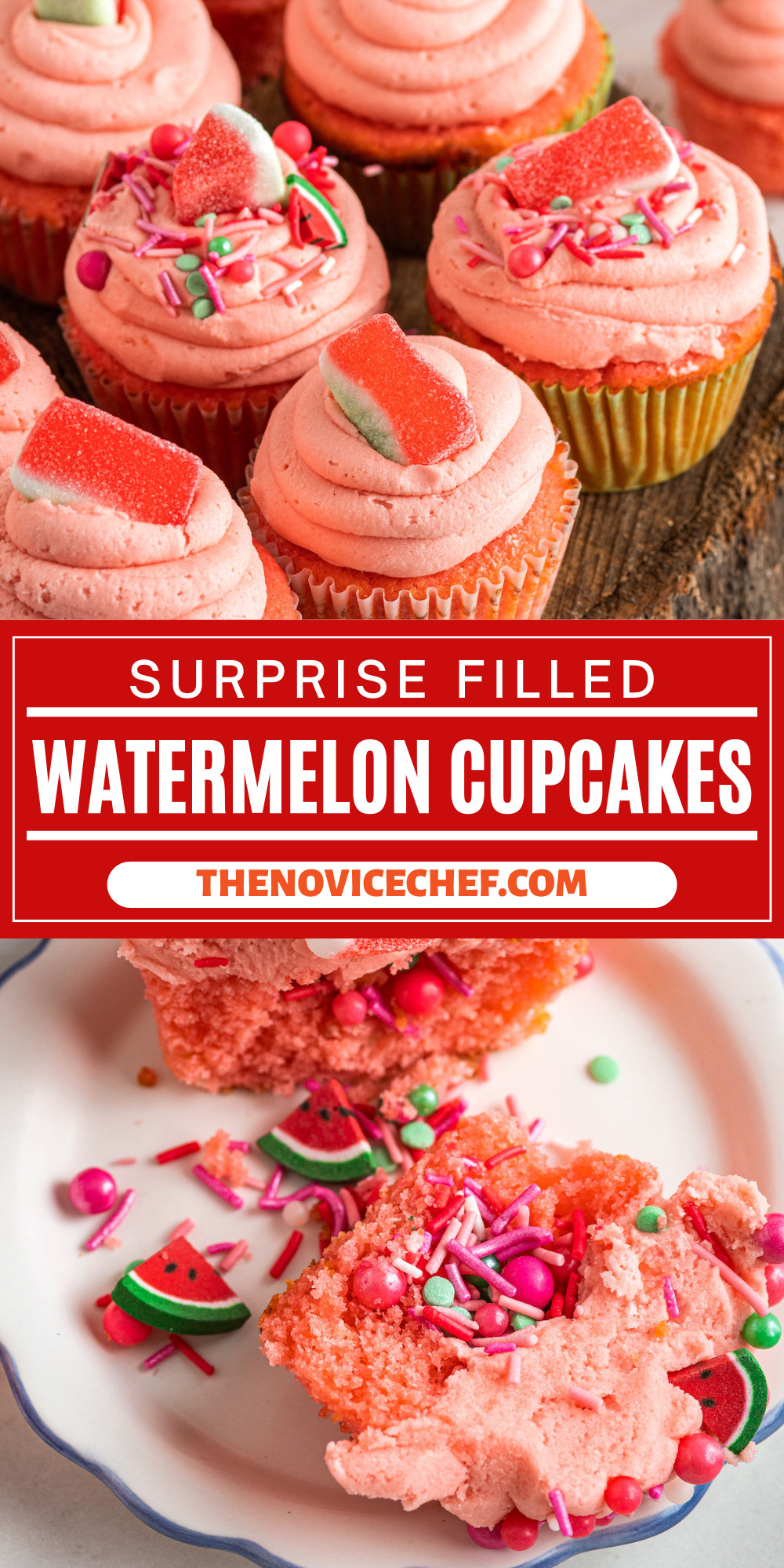 Watermelon Cupcakes With Watermelon Icing | The Novice Chef