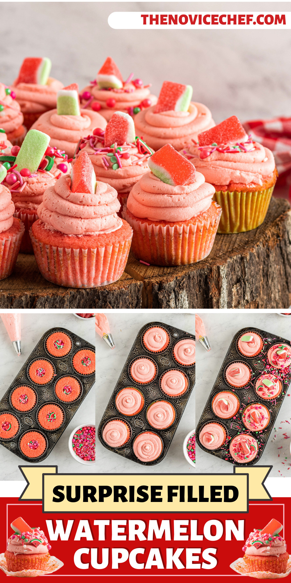 Watermelon Cupcakes With Watermelon Icing | The Novice Chef