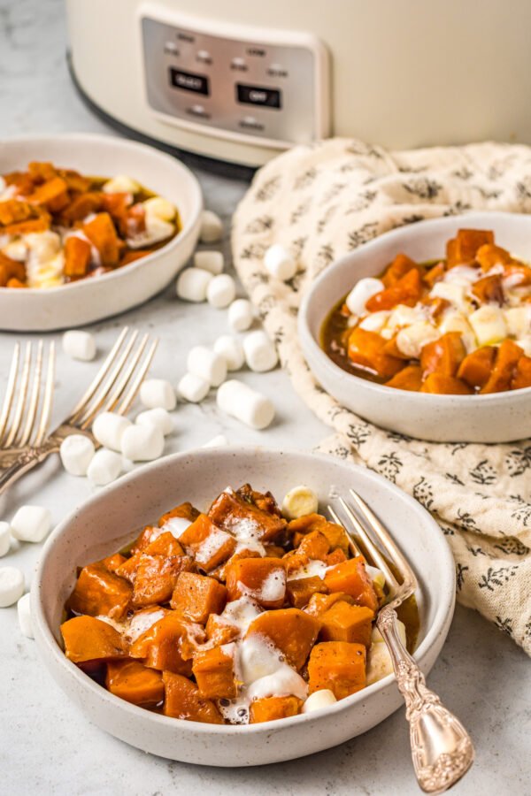 Crockpot Sweet Potatoes with Marshmallows | The Novice Chef