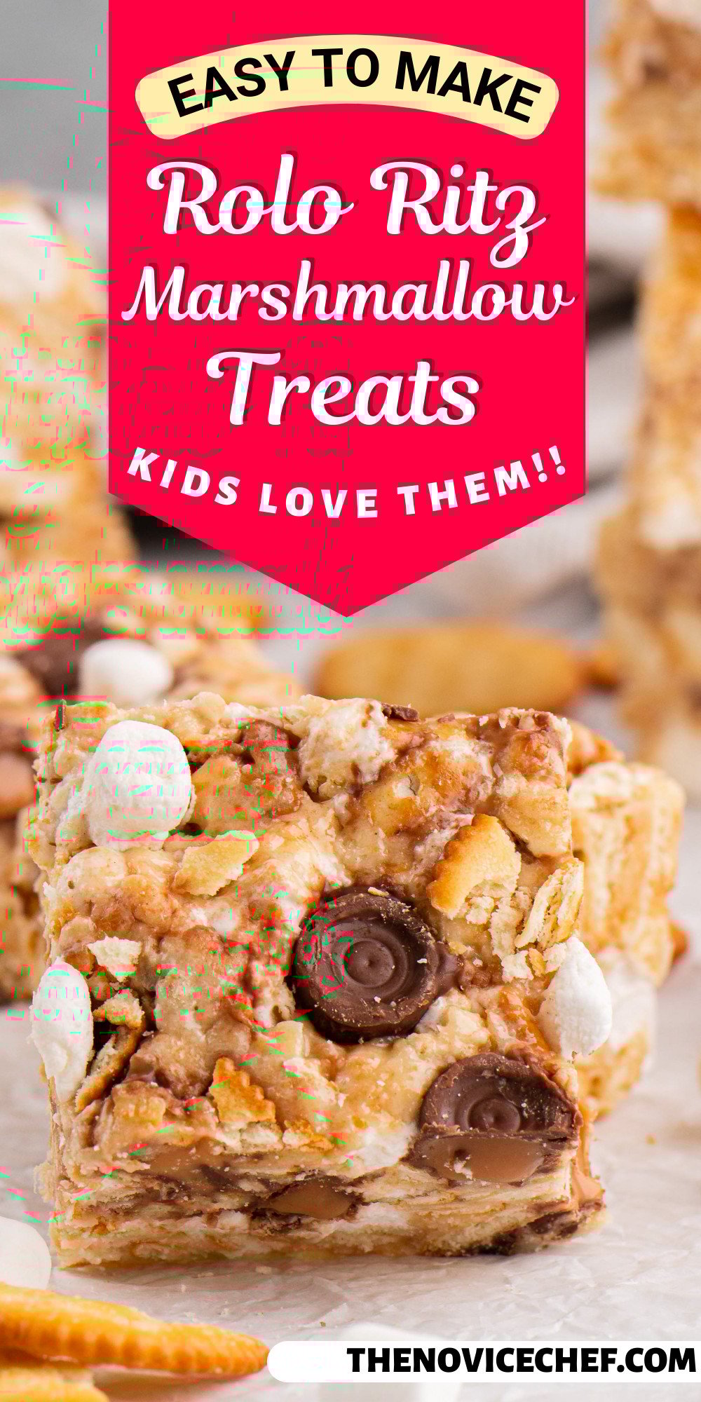 No-Bake Rolo Ritz Marshmallow Treats | The Novice Chef