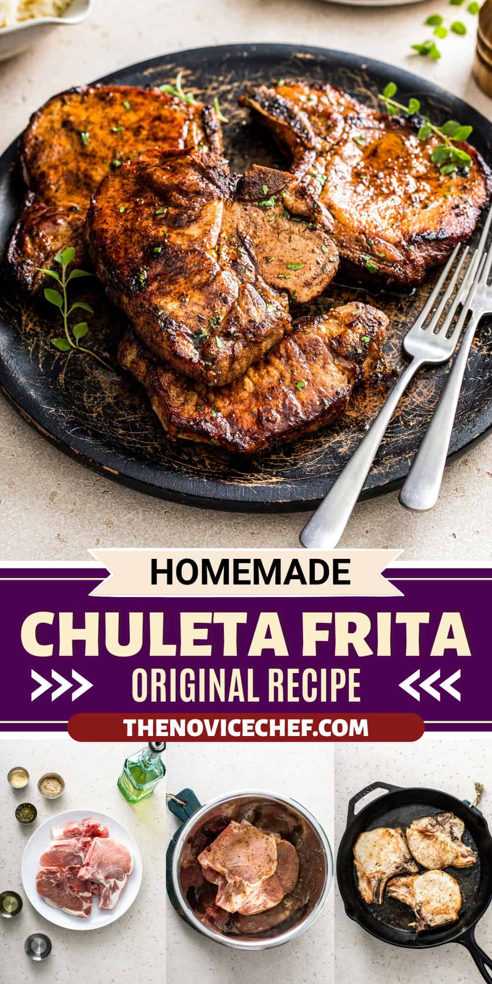 Chuleta Frita (Puerto Rican Fried Pork Chops) | The Novice Chef