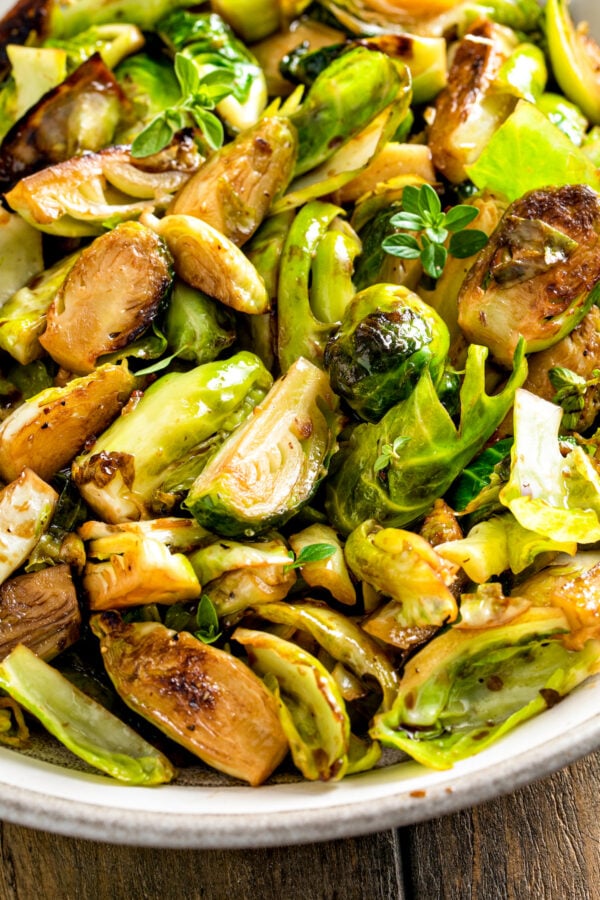 Sautéed Brussel Sprouts with Balsamic Glaze | The Novice Chef