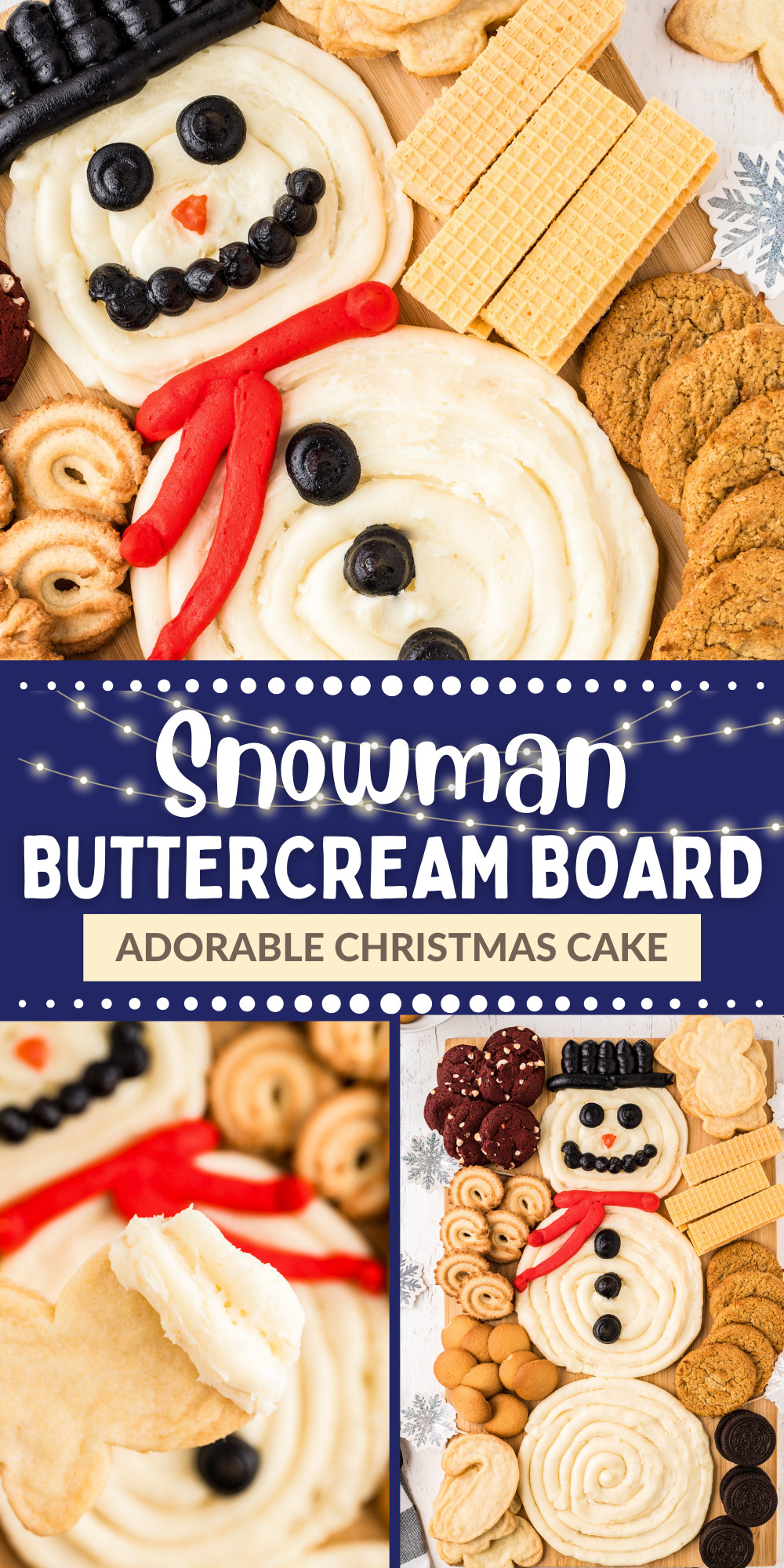 Snowman Buttercream Board | The Novice Chef