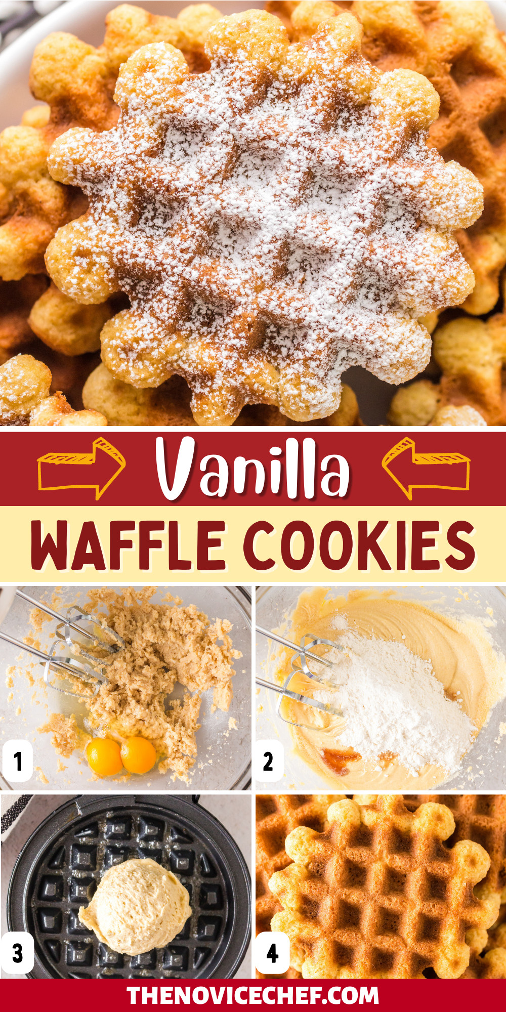 Vanilla Waffle Cookies Recipe | The Novice Chef