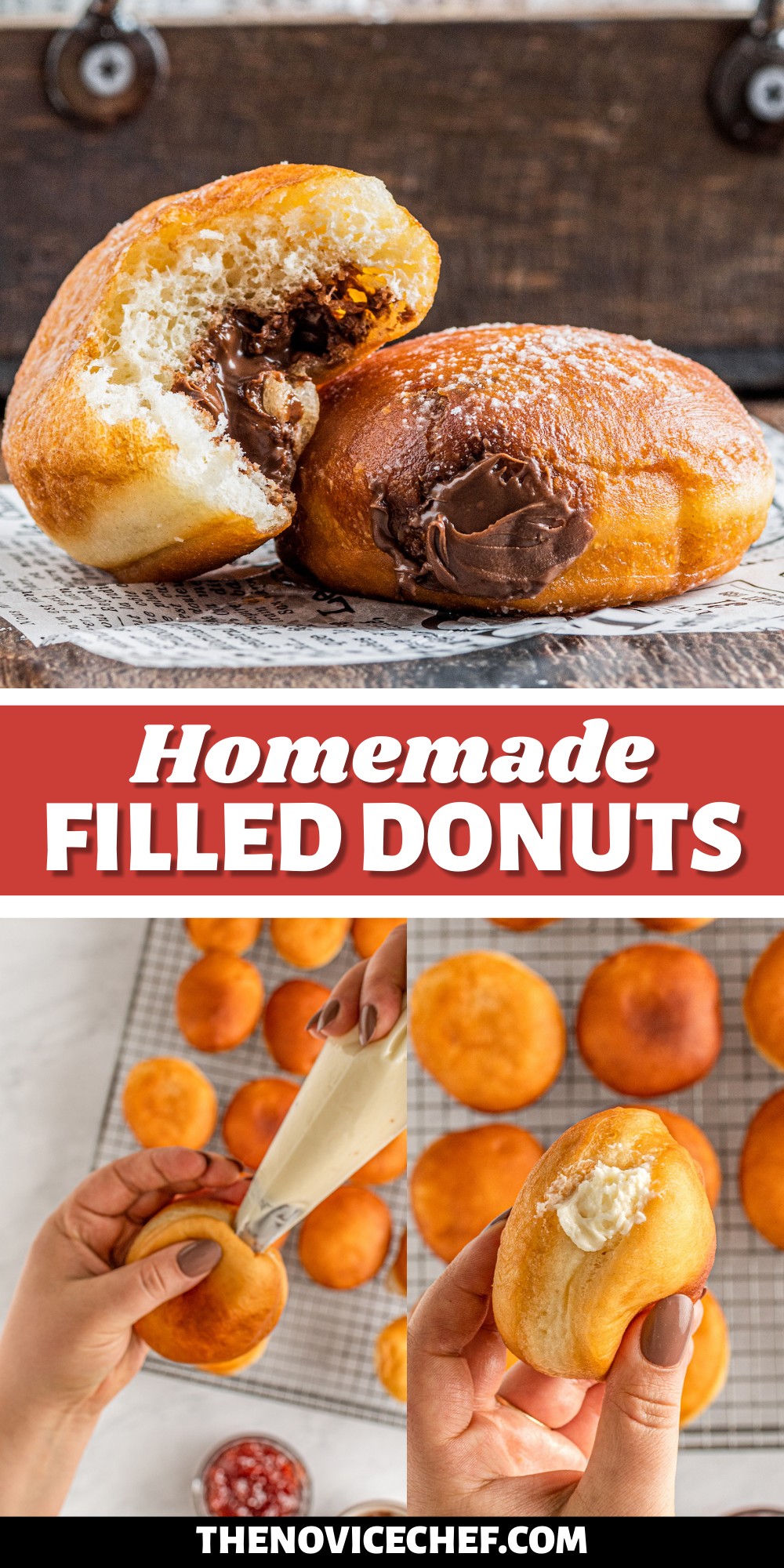 Easy Homemade Filled Donuts Recipe | The Novice Chef