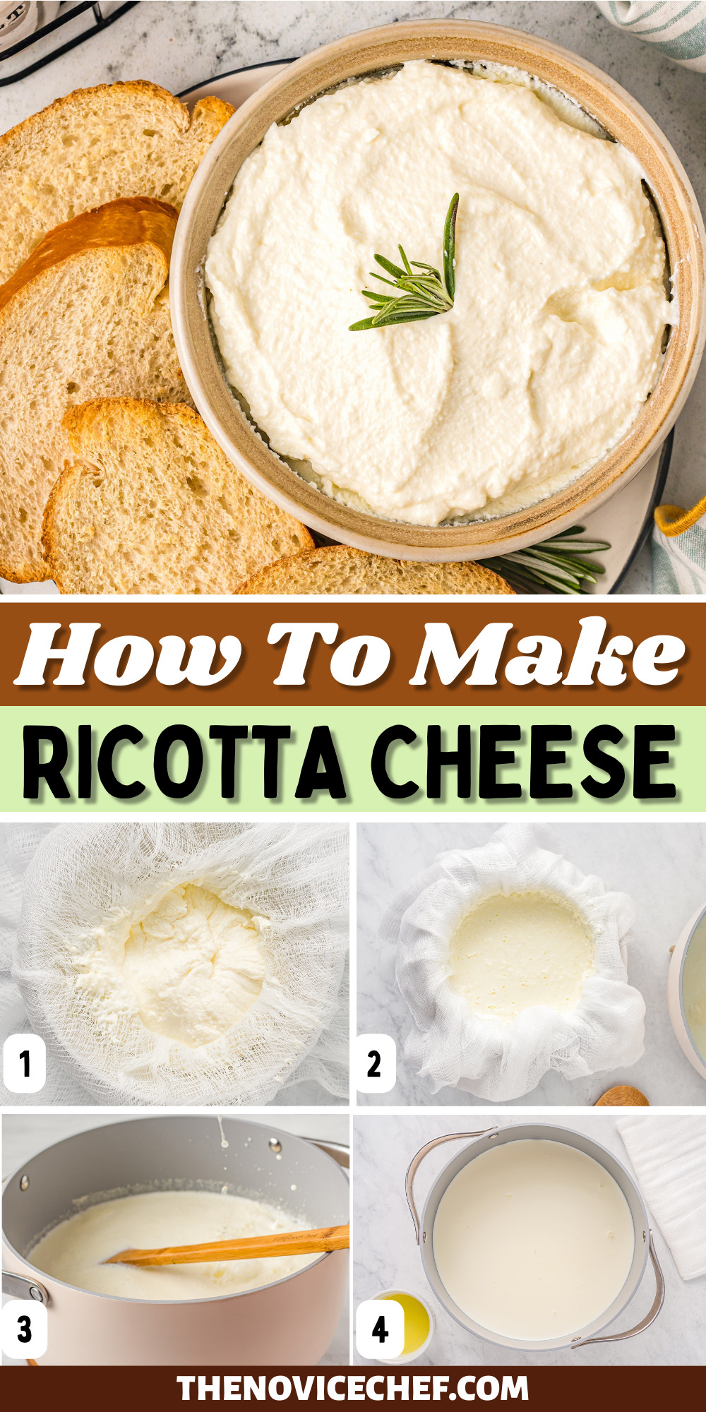 Homemade Ricotta Cheese Recipe | The Novice Chef