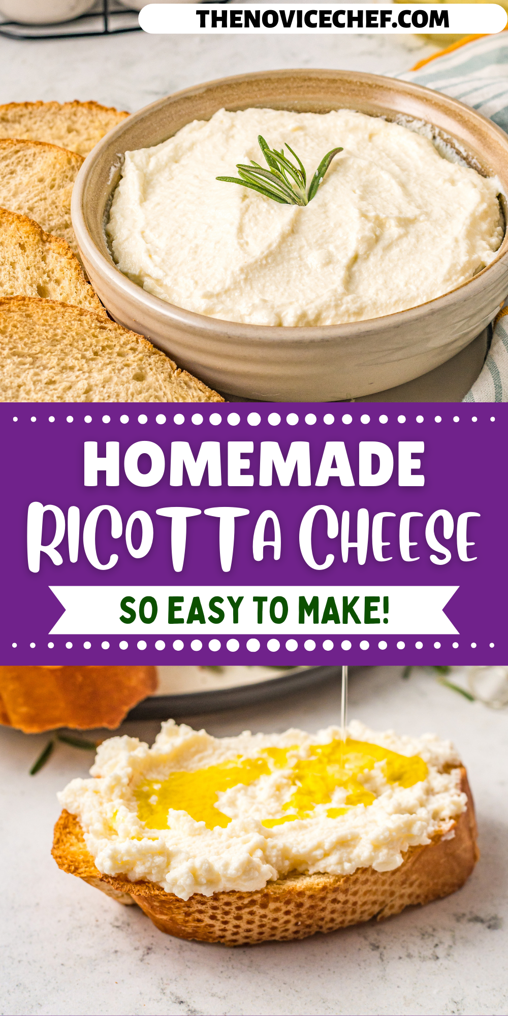 Homemade Ricotta Cheese Recipe | The Novice Chef