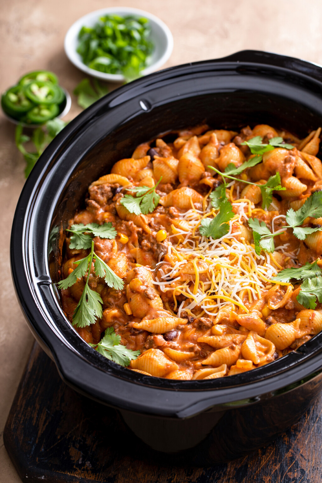 Slow Cooker Cheesy Taco Pasta | The Novice Chef