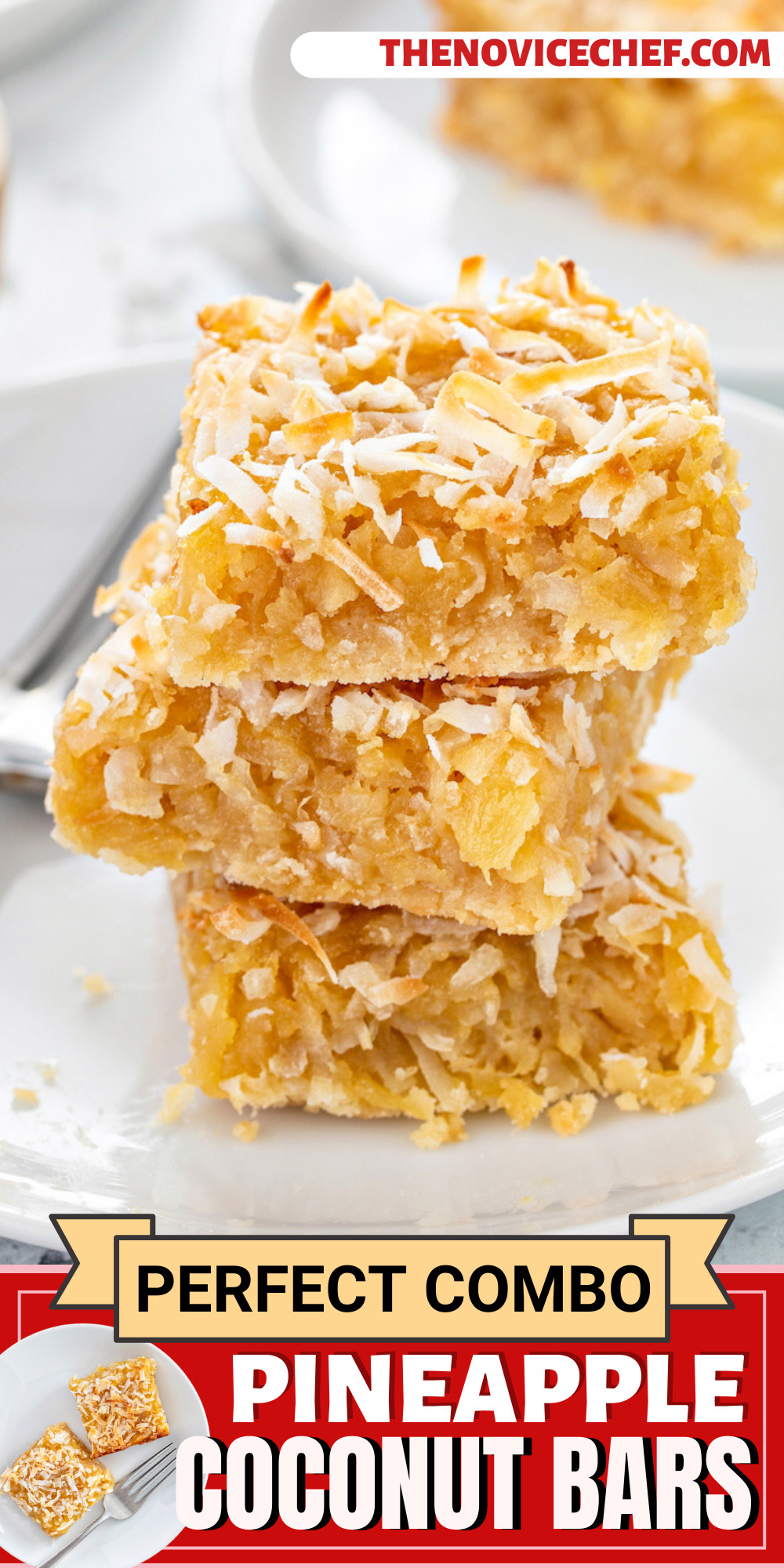 Pineapple Coconut Bars | The Novice Chef