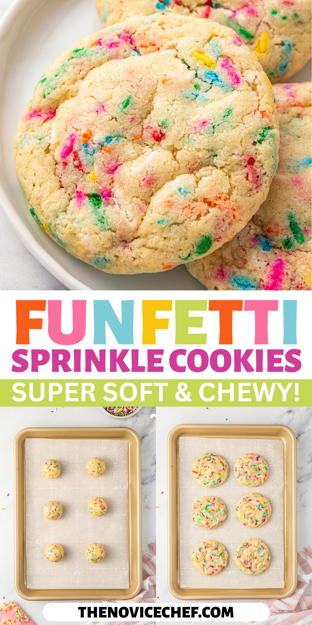 Soft Funfetti Sugar Cookies | The Novice Chef