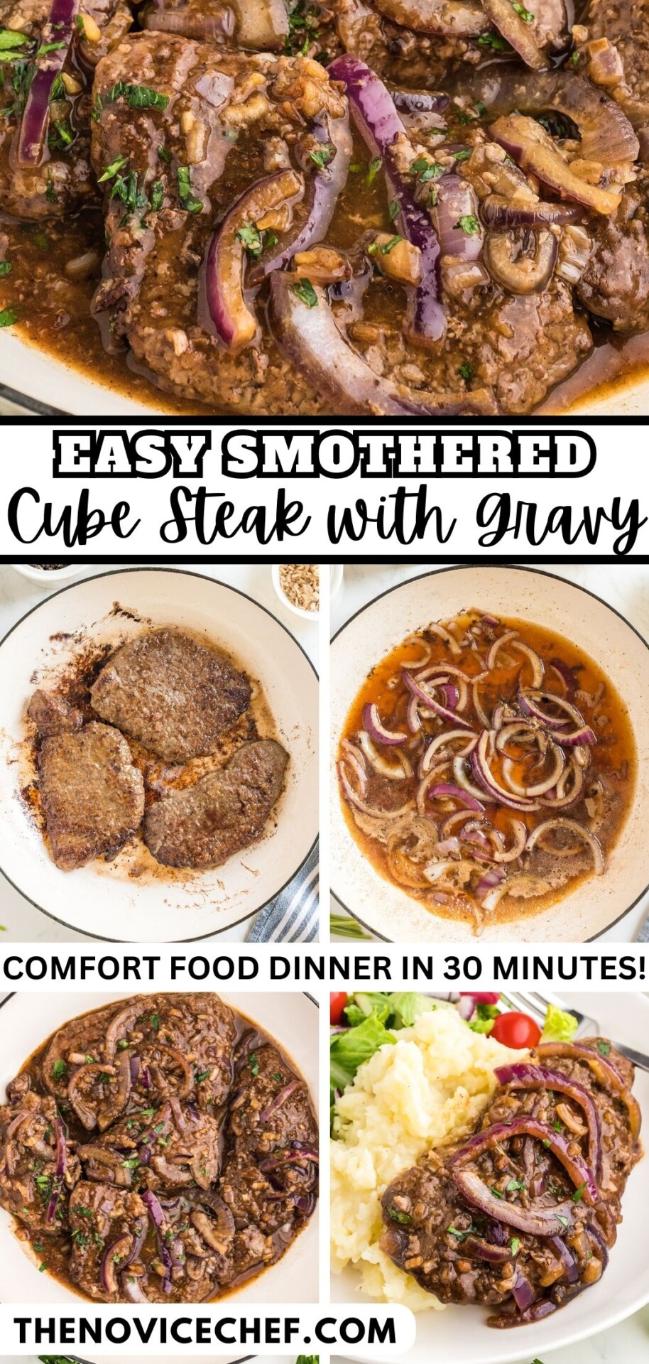 Smothered Cube Steak | The Novice Chef