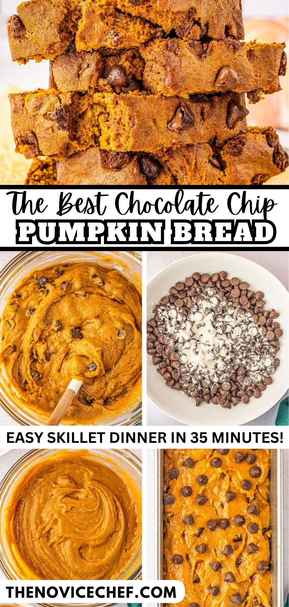 Pumpkin Chocolate Chip Bread | The Novice Chef