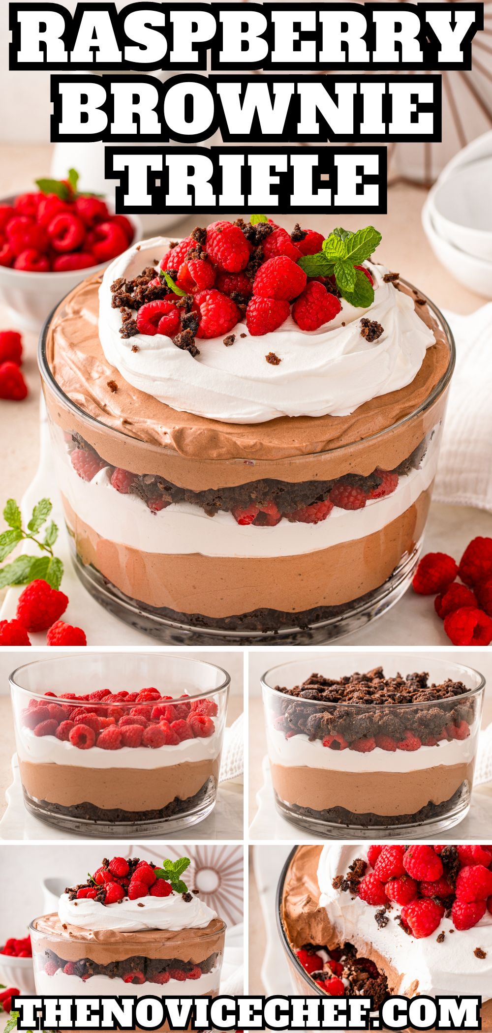 Raspberry Brownie Trifle Recipe | The Novice Chef