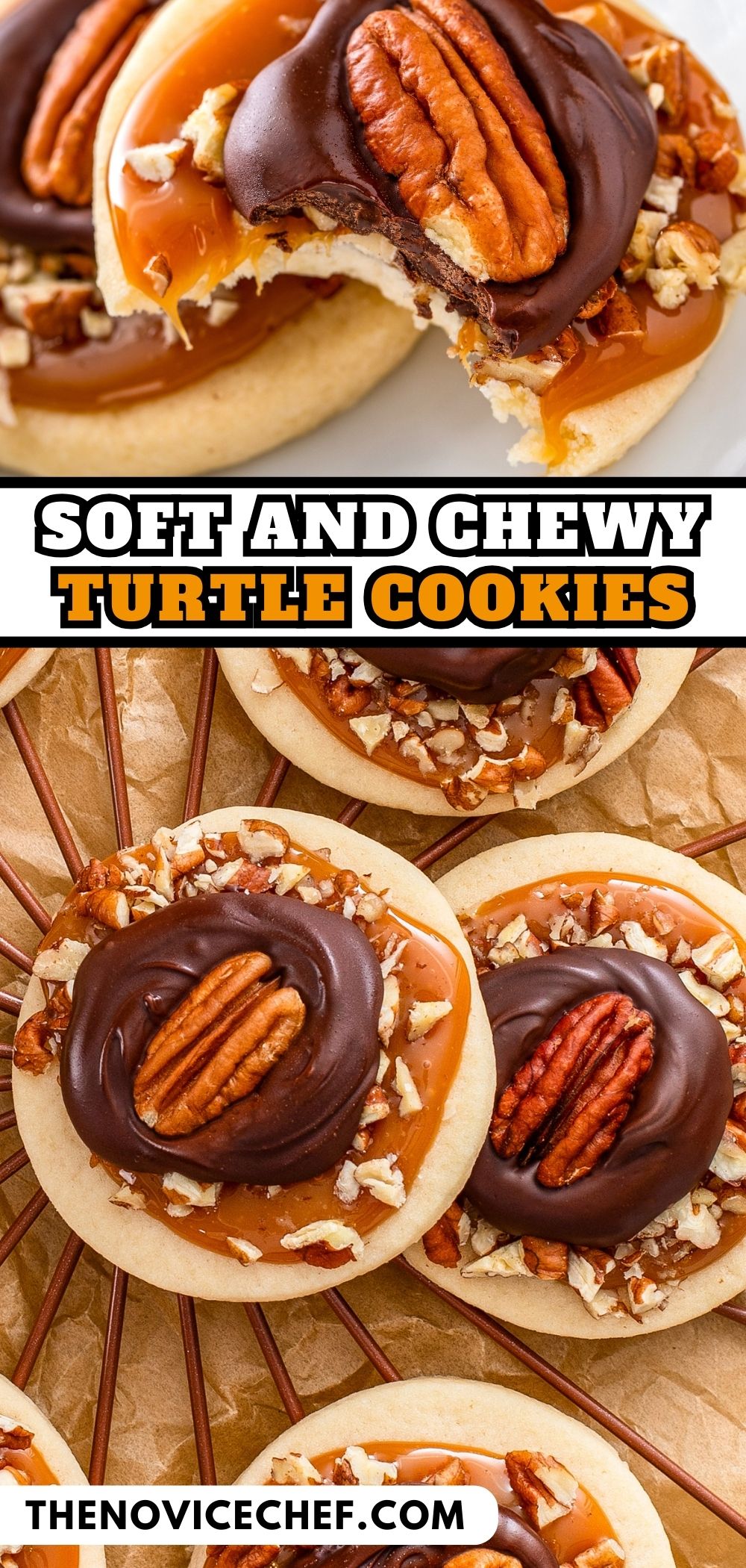Chewy Turtle Cookies | The Novice Chef