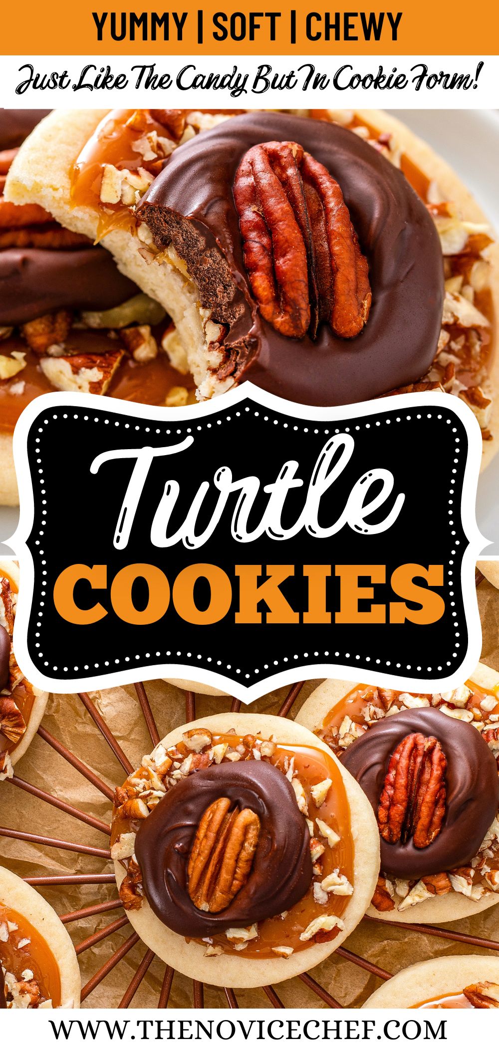 Chewy Turtle Cookies | The Novice Chef