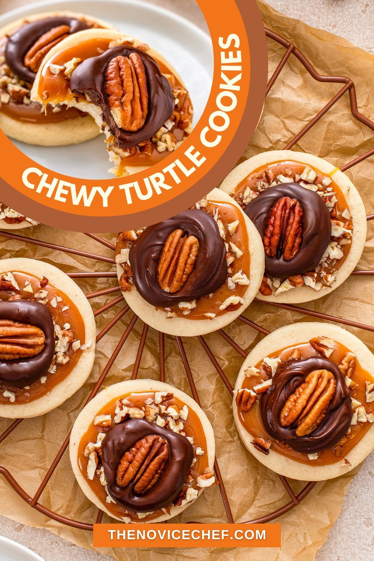 Chewy Turtle Cookies | The Novice Chef