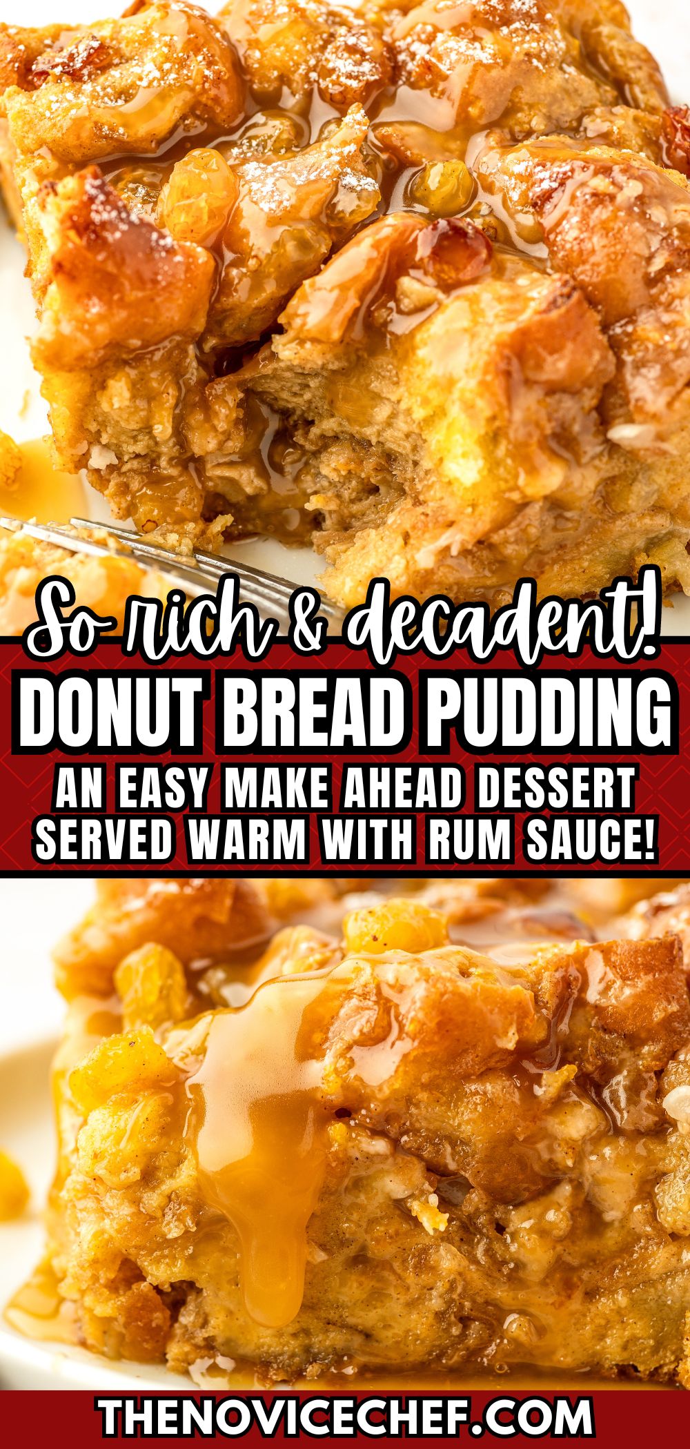 Donut Bread Pudding Recipe | The Novice Chef