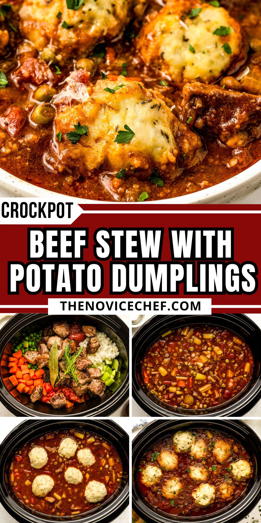 Crockpot Beef Stew with Dumplings | The Novice Chef