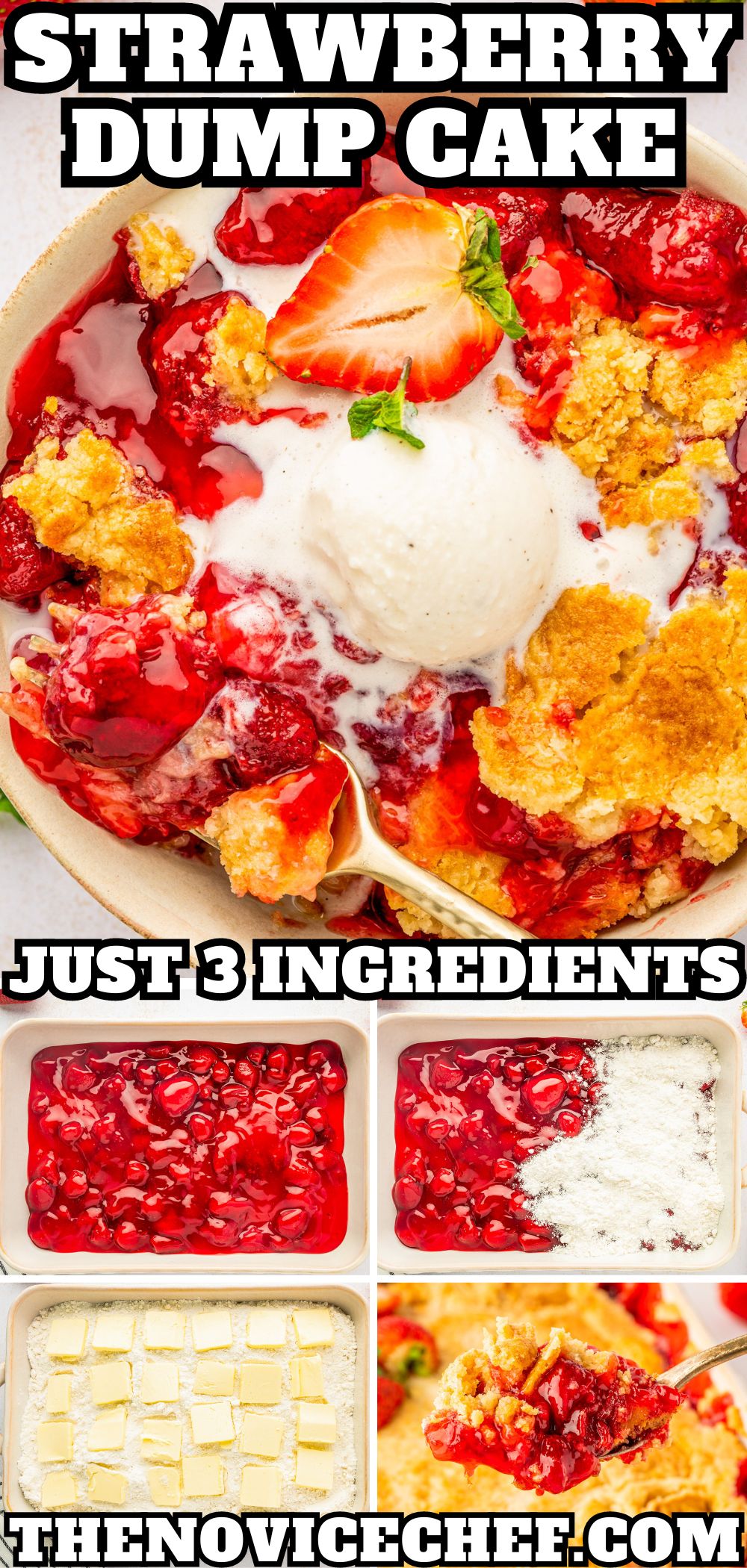 Best Strawberry Dump Cake Recipe | The Novice Chef