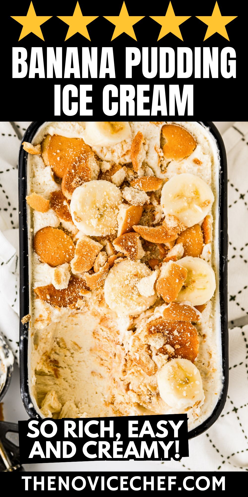 No-Churn Banana Pudding Ice Cream Recipe | The Novice Chef