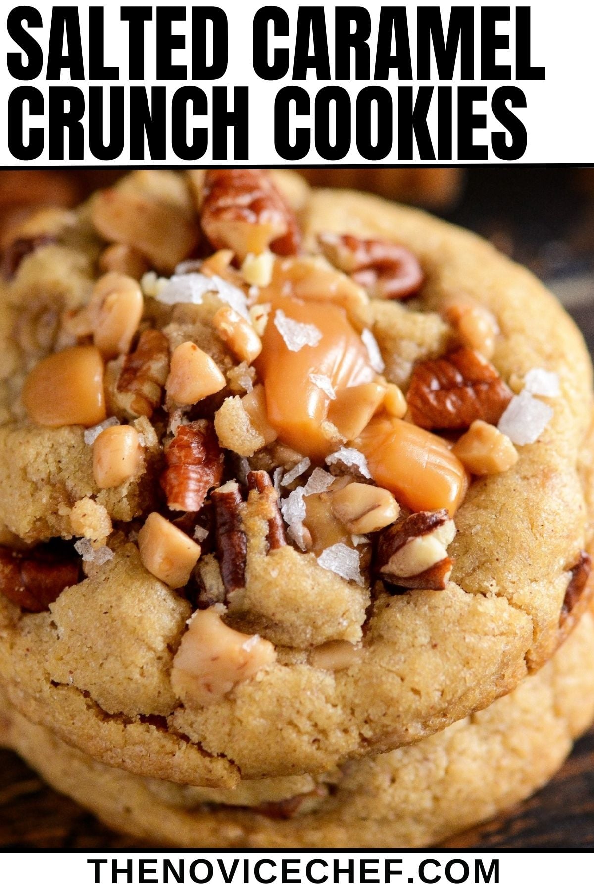 Salted Caramel Crunch Sugar Cookies | The Novice Chef