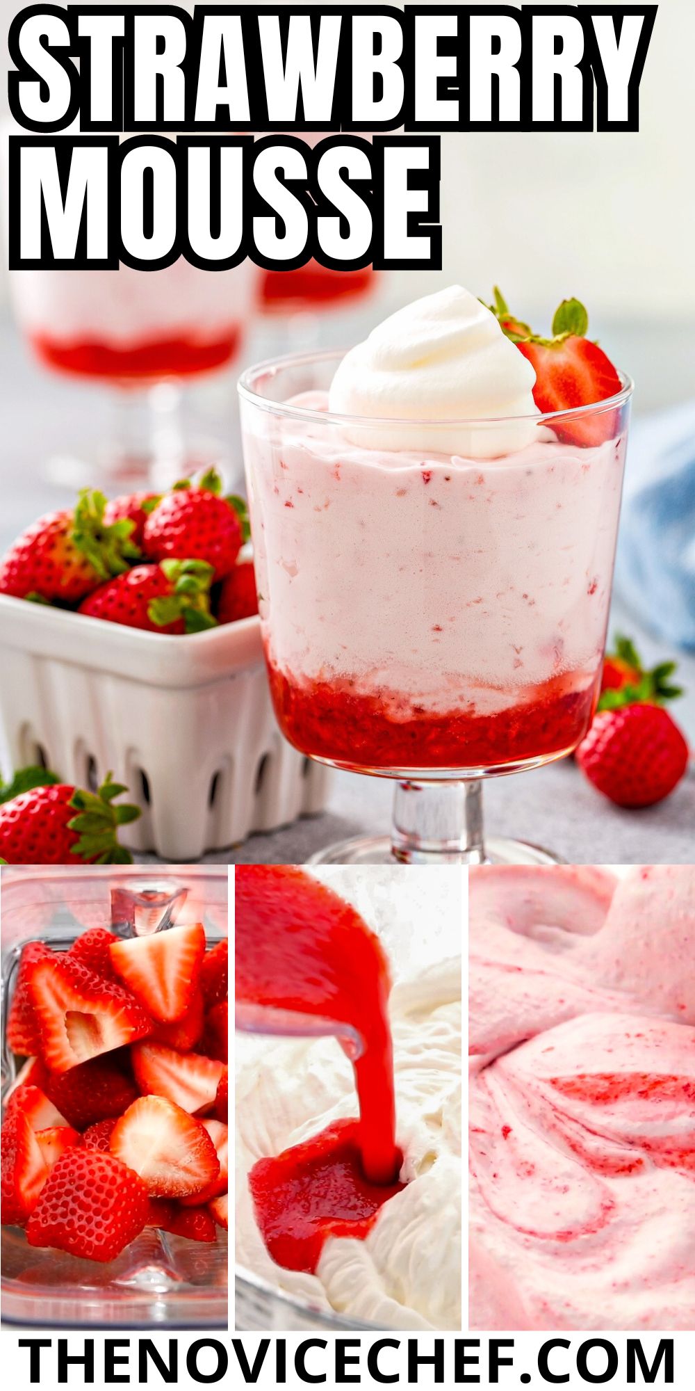 3-Ingredient Easy Strawberry Mousse Recipe | The Novice Chef