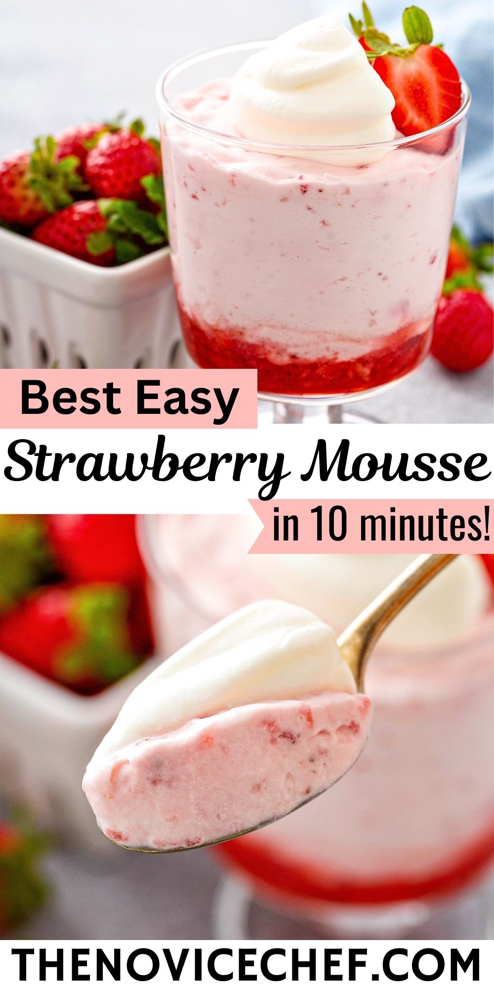 3-Ingredient Easy Strawberry Mousse Recipe | The Novice Chef