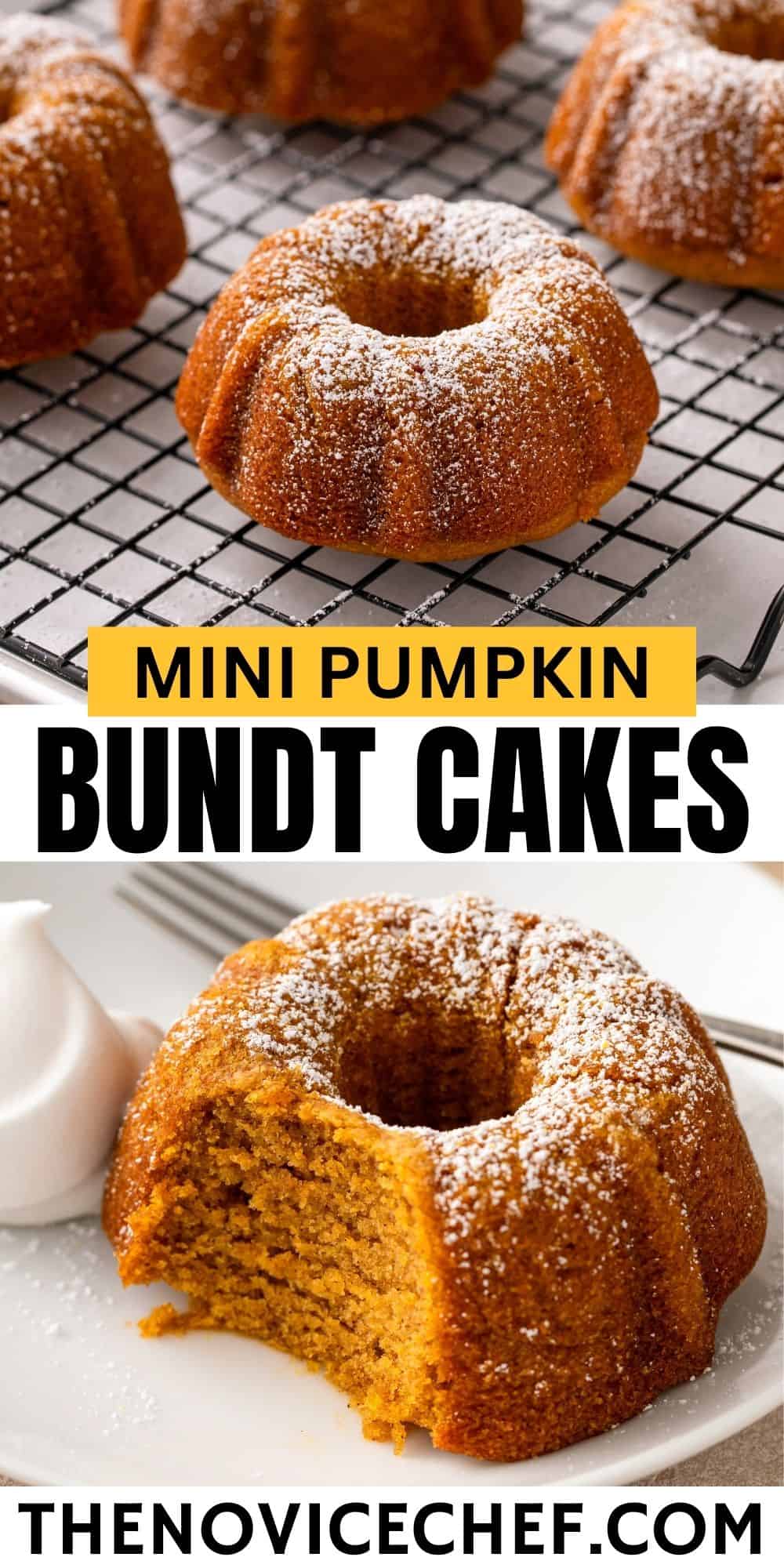 Spiced Mini Pumpkin Bundt Cakes | The Novice Chef