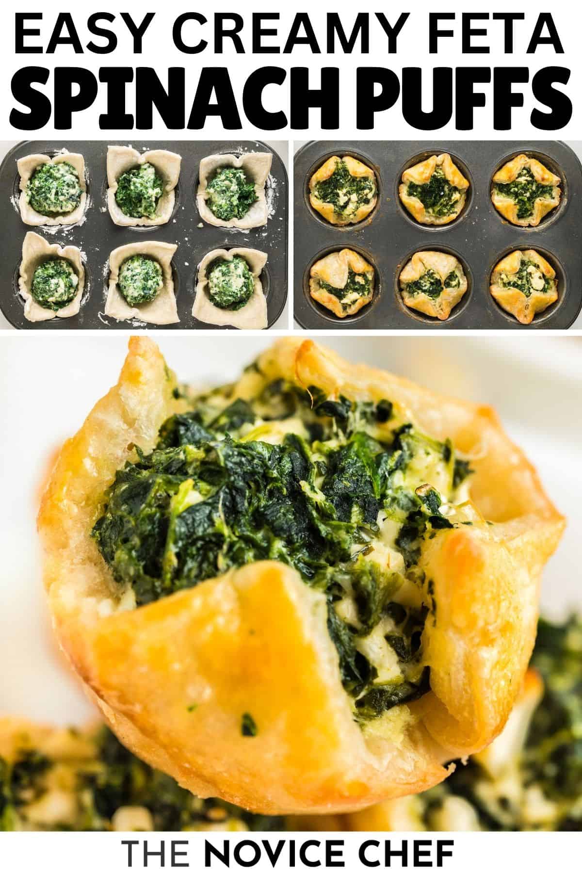 Creamy Feta Spinach Puffs Recipe – The Novice Chef
