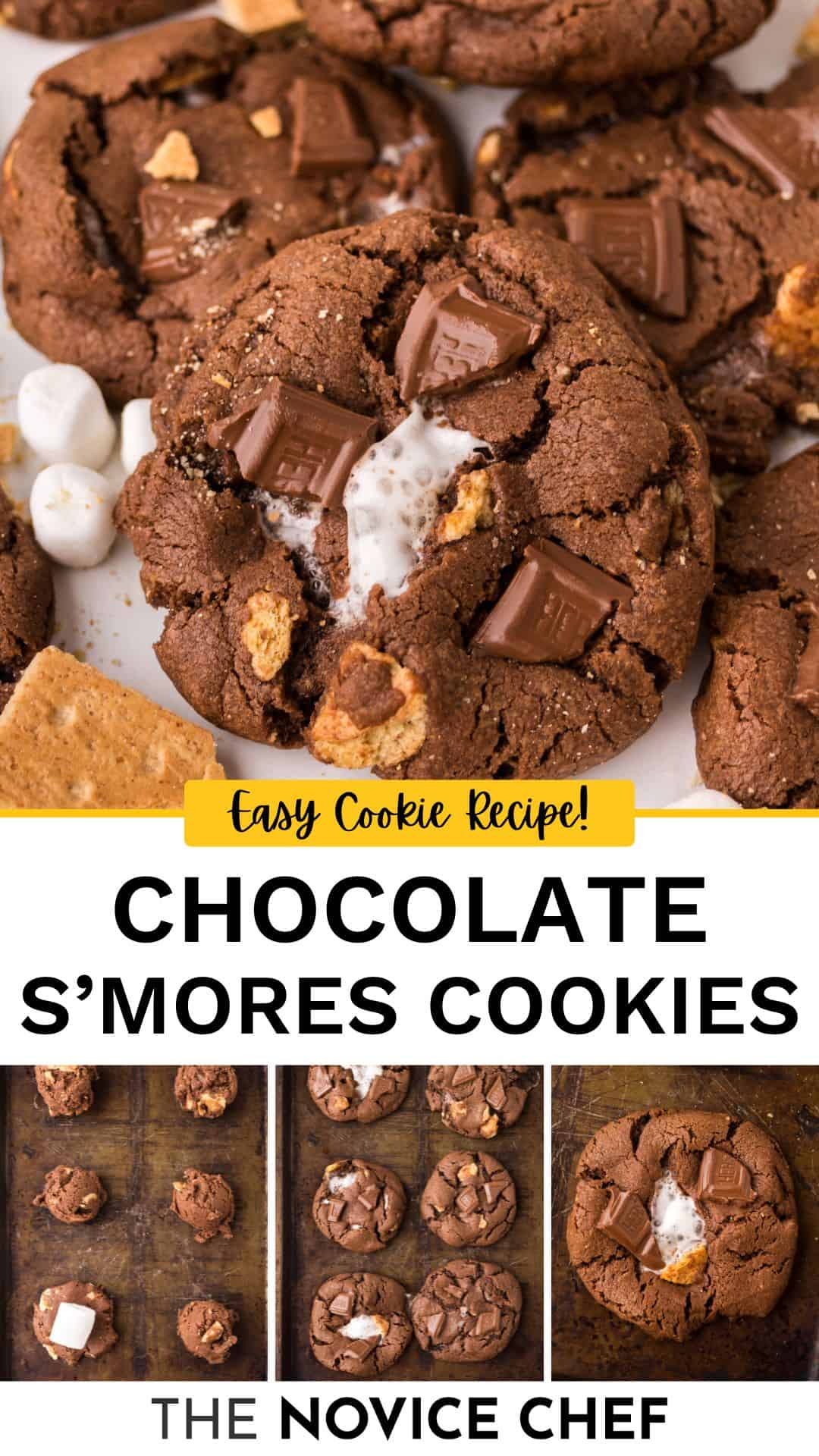 Chocolate S'mores Cookies – The Novice Chef